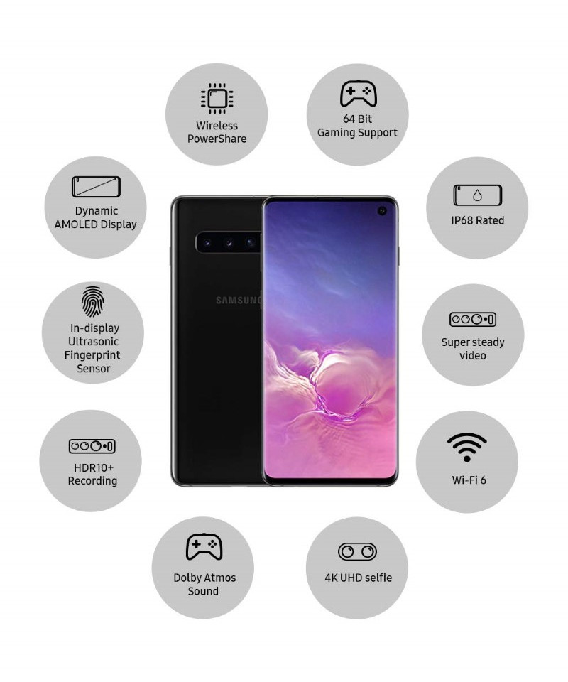 Samsung Galaxy S10 (Prism Blue, 128 GB) (8 GB RAM) - Refurbished